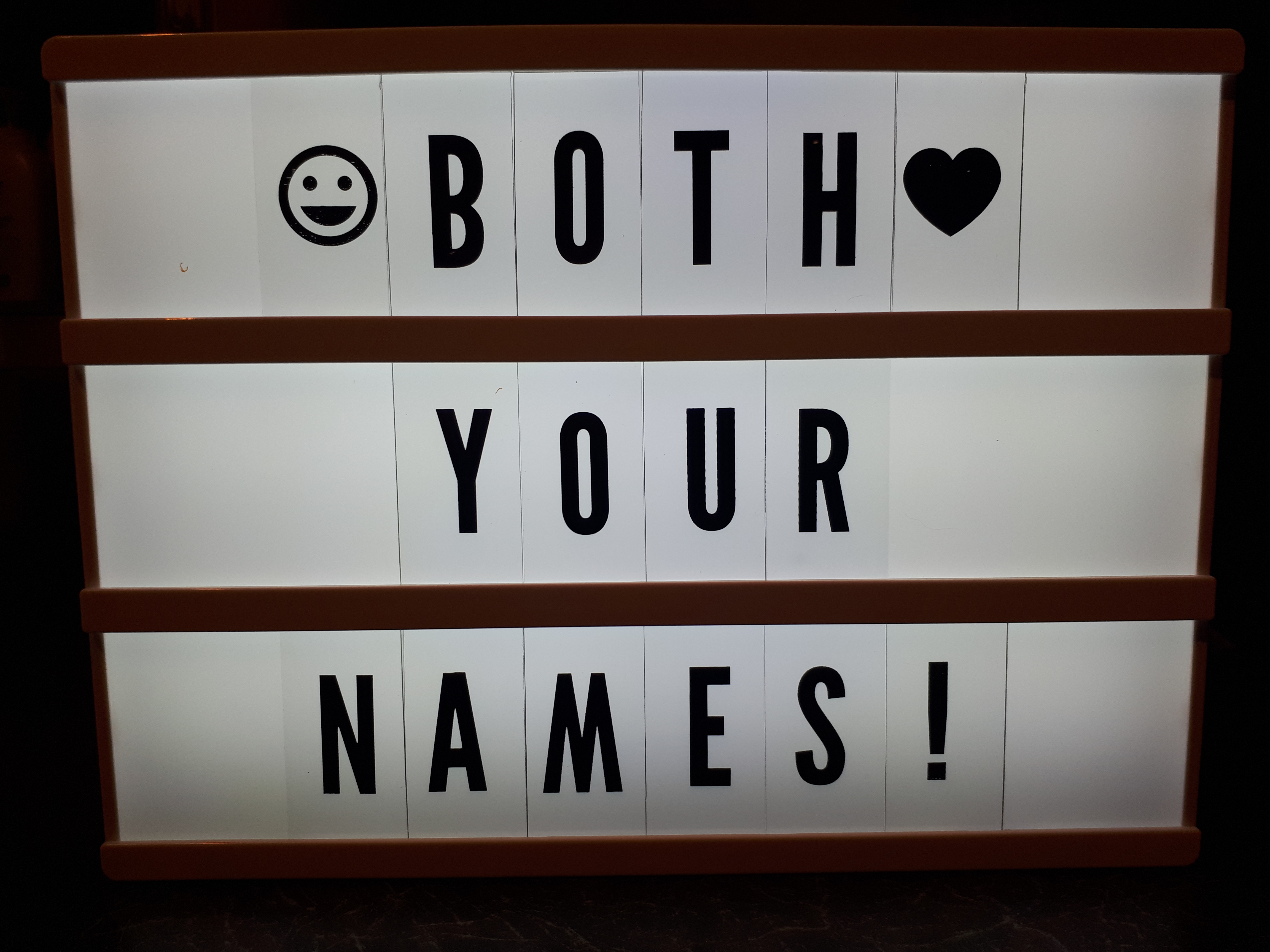 Light Up Name Box